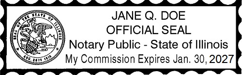 Illinois Rectangular "Official" Seal Stamp with Round State Seal Logo ...