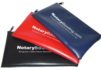Leatherette Zippered Supply Pouch (Red, Navy Blue or Black) | Notary ...